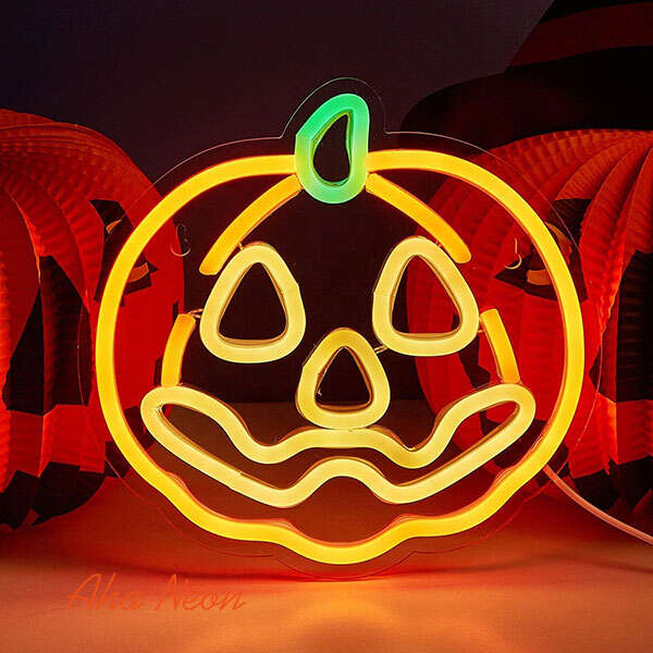 Neon Pumpkin Halloween Sign | Aha Neon
