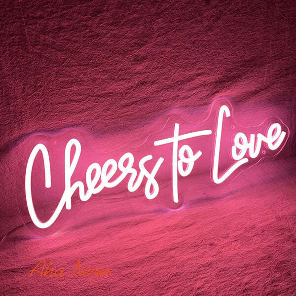 Cheers to Love Neon Light | Personalized LED Sign | Aha Neon