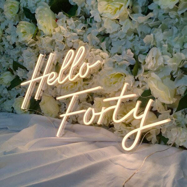 Hello Forty Neon Birthday Sign – Aha Neon®