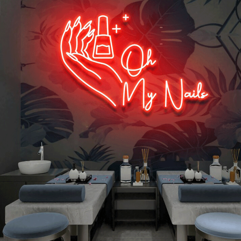 Aha Neon Nail Art Sign