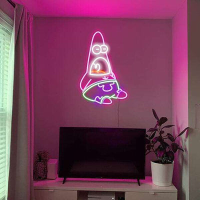 Aha Neon Patrick Star Sign