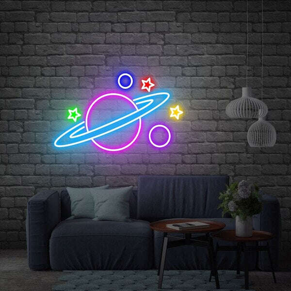 Aha Neon Planet Galaxy Sign