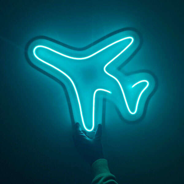 Plane LED Light Sign | Aha Neon